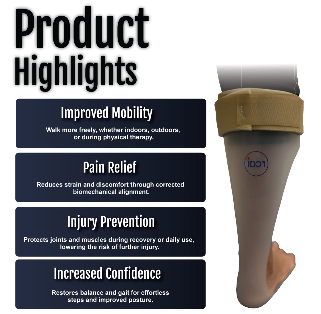 RCAI Ankle Foot Orthosis | Semi-Rigid Support for Comfort & Stability ...