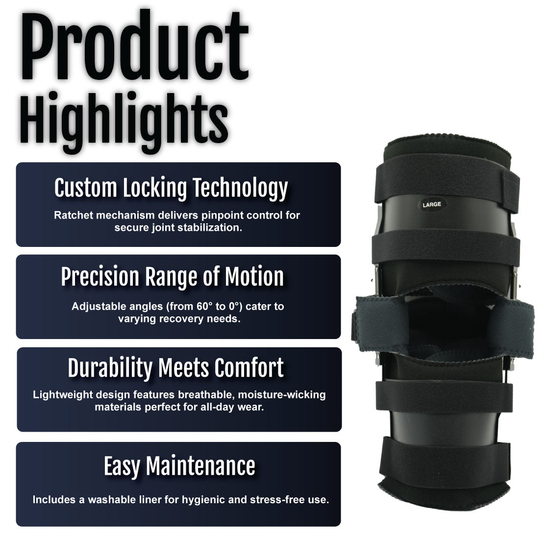 Ratchet Post-Operative Knee Brace - Adjustable ROM | Lightweight Suppo ...